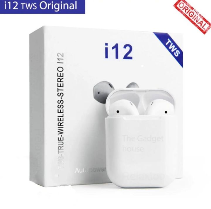 Air pro TWS earbuds with charging case i12 pro airbuds with woofer ...