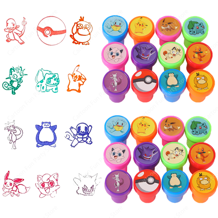 Pokemon Stamps Party Favors Pikachu Seal Stamps for Kids Classroom ...