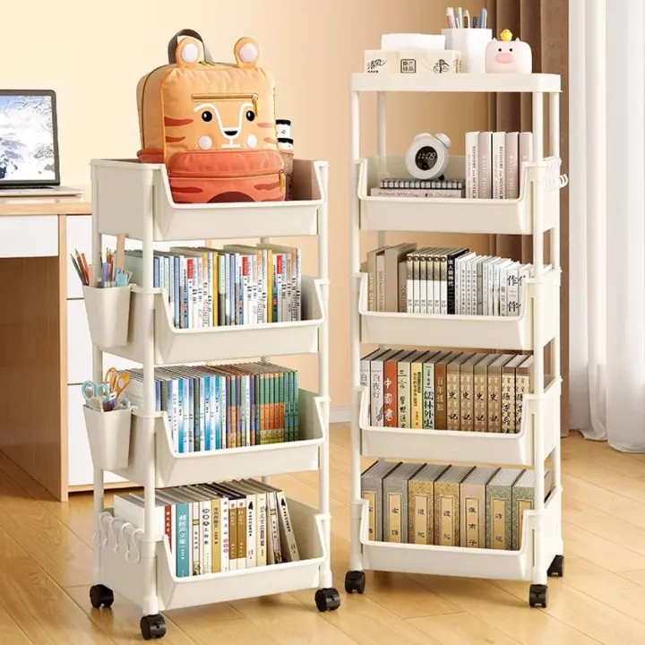 Children's Bookcases Rack Furniture With Wheels Removable Small ...