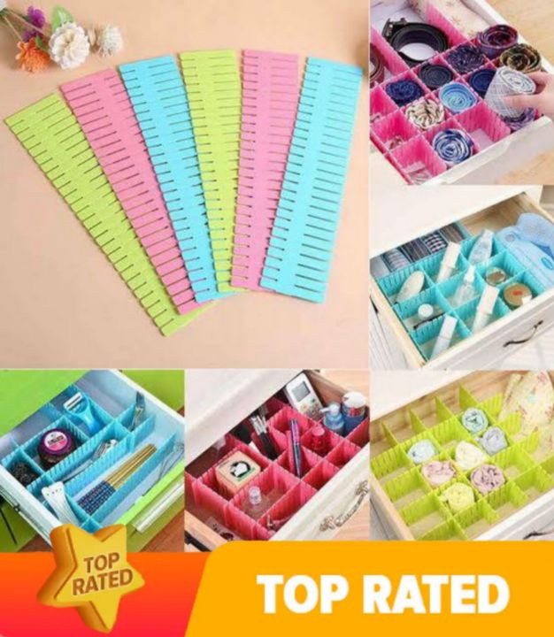 Drawer Partition !!4 PCS Set Adjustable Drawer Divider Drawer Organizer ...