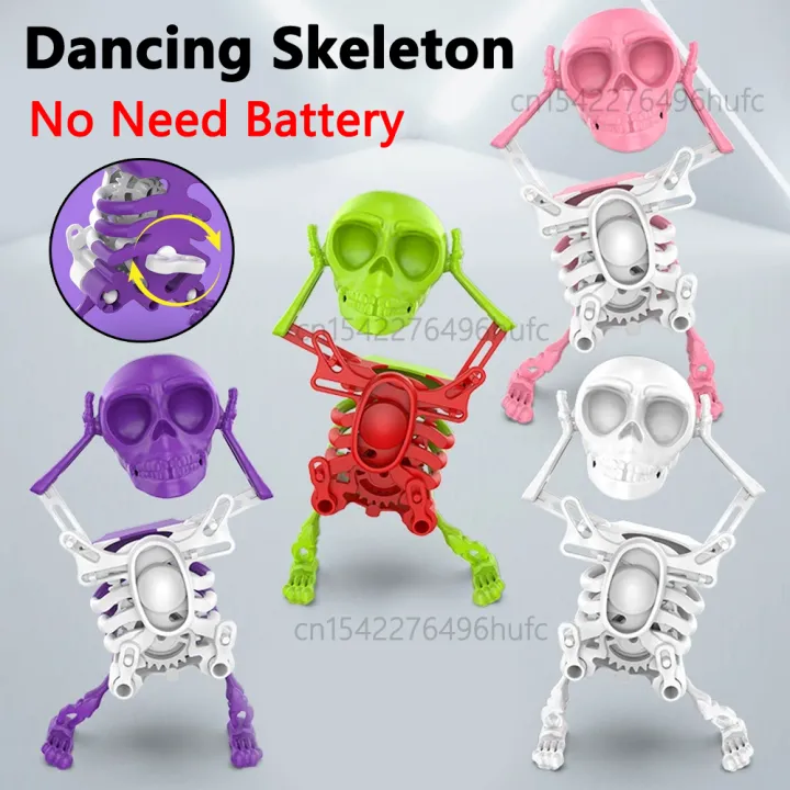 3D Printing Dancing Skeleton Clockwork Toy Novelty Shaking Skull ...