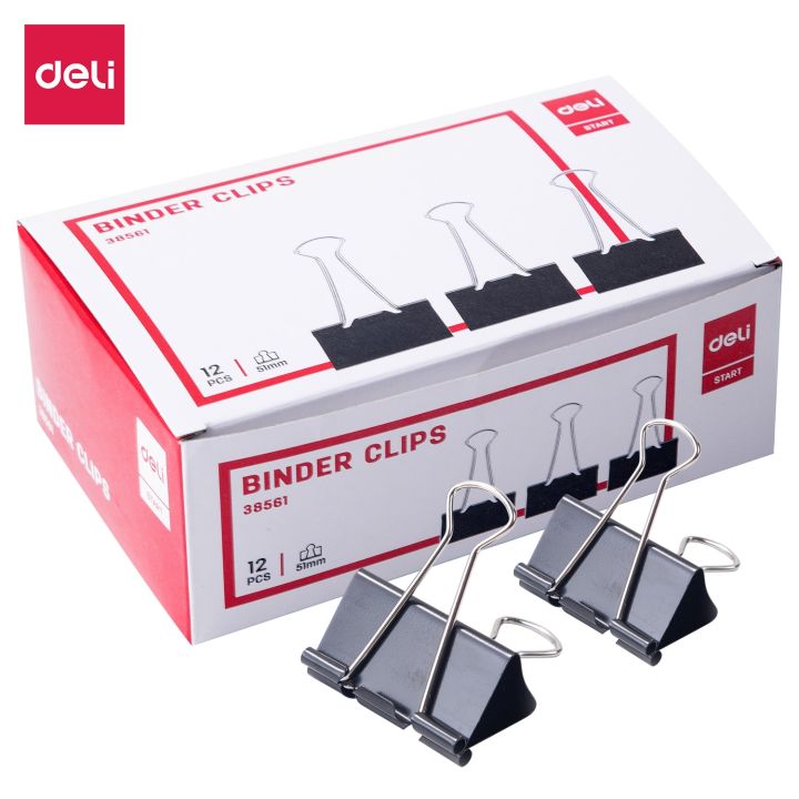 Deli 1box 51mm Effortless Binder Clip Clamps Long Tail Clip Combination ...