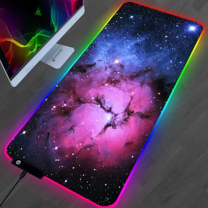 RGB Galaxy Milky Way Mouse Pad Kawaii Gaming Accessories XL Carpet PC ...