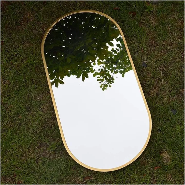 CAPSULE SHAPED MIRROR WITH ALUMINUM FRAME | Daraz.lk