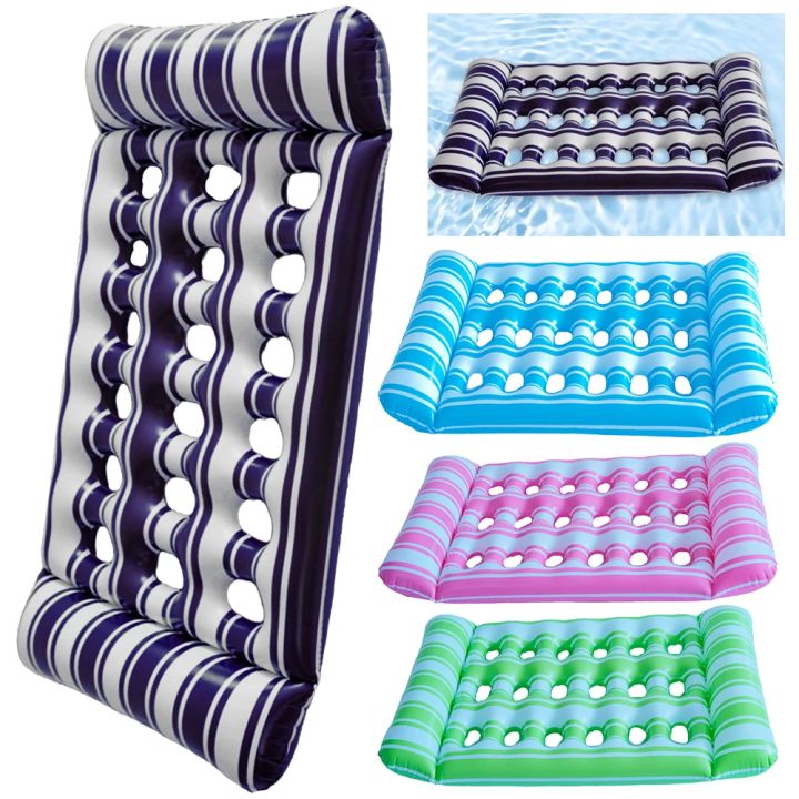 Inflatable Floating Bed Portable Floating Lounger Air Mattress Foldable ...