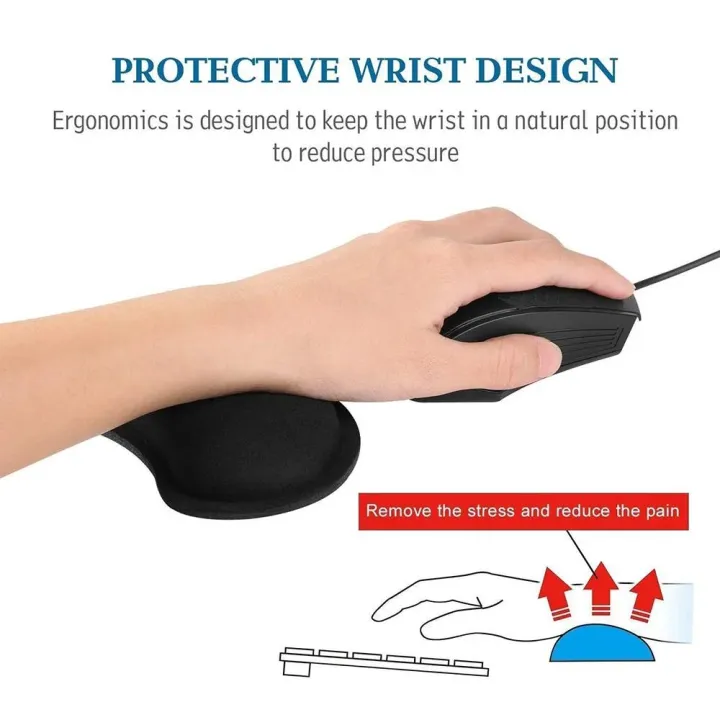 Mousepad Ergonomic Keyboard Mouse Wrist Rest Office Typing Protection ...