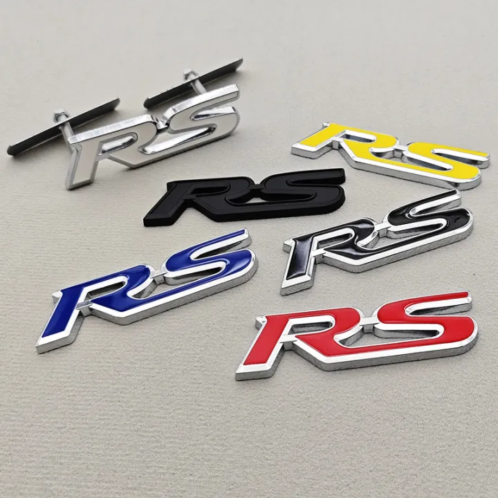 3D Metal Logo RS Car Front Grille Rear Trunk Emblem Badge Sticker For ...