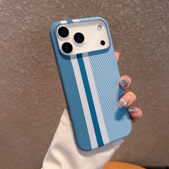 Large Kong Kevlar Carbon Fiber Stripe Texture Hard PC case for iPhone ...