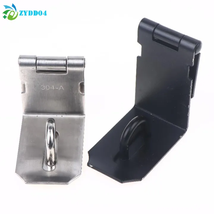 1 Set Stainless Steel Padlock Clasp Gate Hasp Staple Door 90 Degrees ...