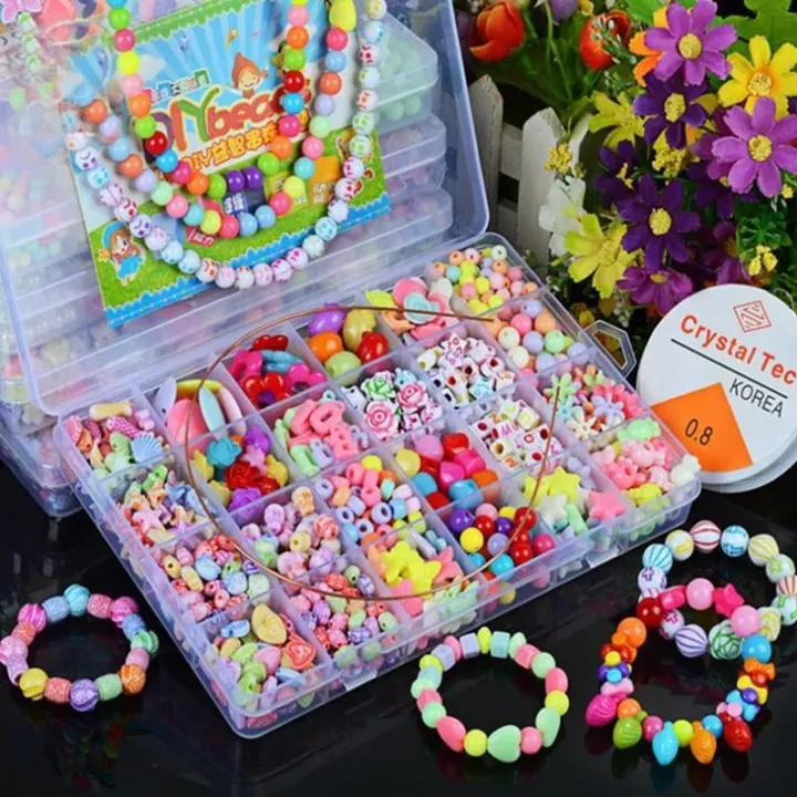 Girls DIY Bead Set Jewelry Making Kit for Kids Girl Pearl Beads for ...