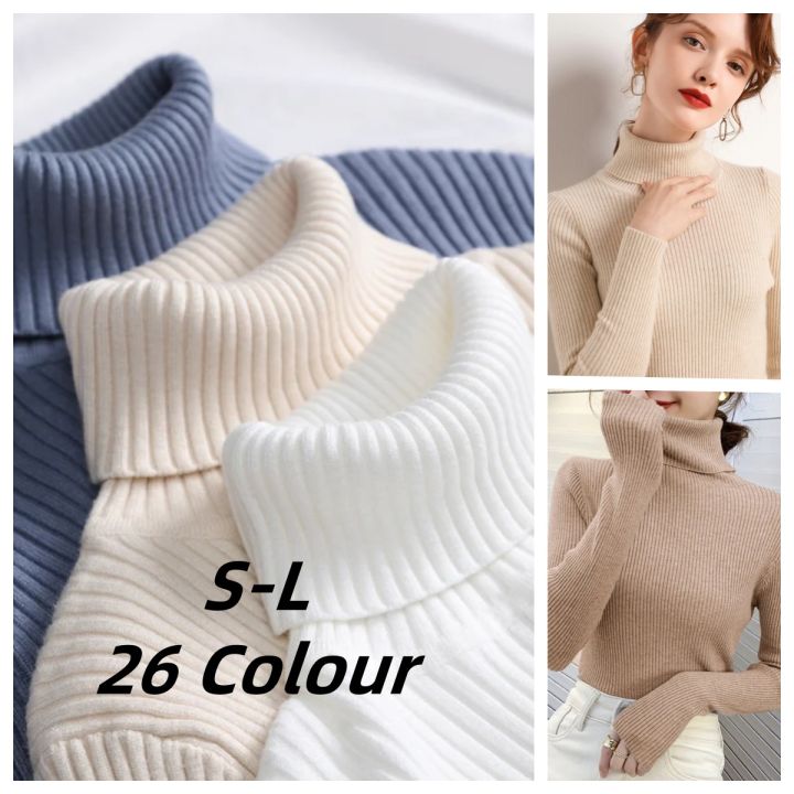 Heliar Women Fall Turtleneck Sweater Knitted Soft Pullovers Cashmere ...