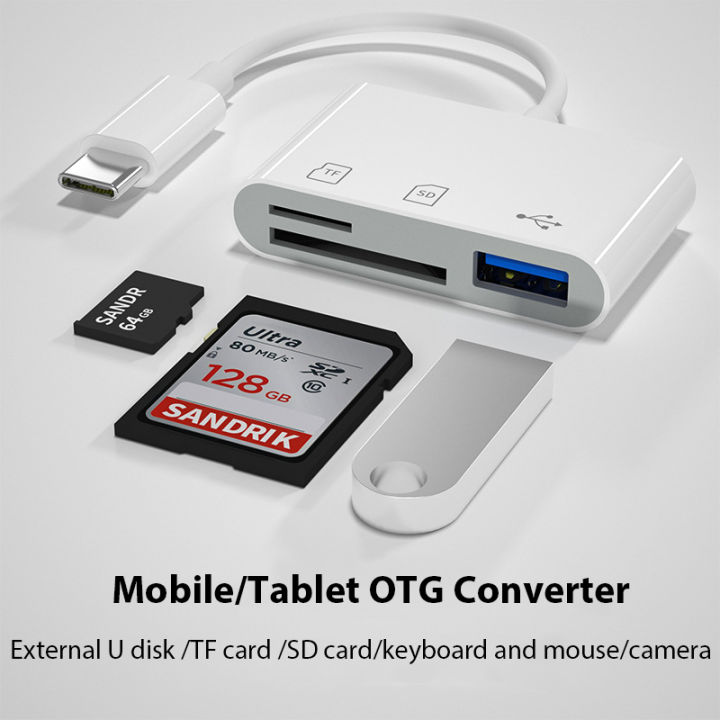Type c Adapter TF CF sD Memory Card Reader OTG Writer Compact FlashUsB ...