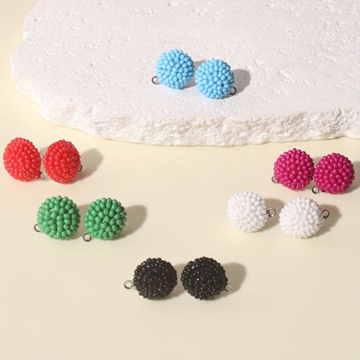 Bohemian Handmade Beaded Stud Earrings For Women Ethnic Geometric ...