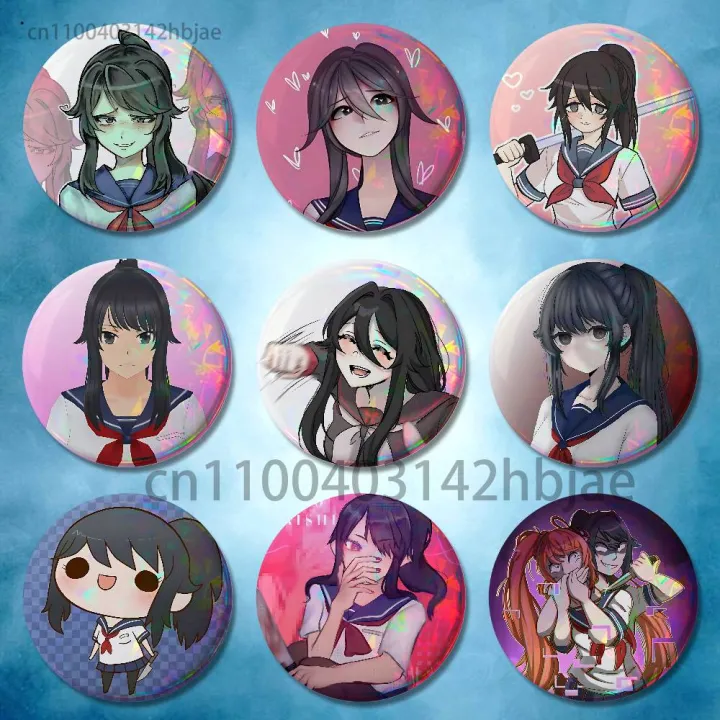 Yandere S-Simulator Ayano Aishi Custom Badges 75mm 44mm 25mm Brooch ...