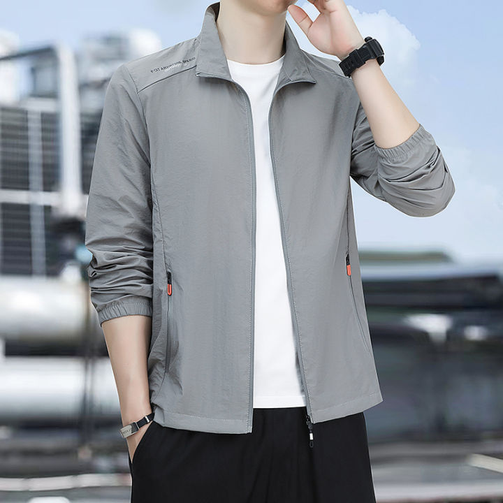Summer ultra-thin sunscreen clothes for men, loose and breathable ...
