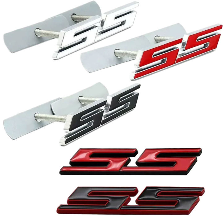 3D Metal Red Black Logo SS Sticker Front Grille Emblem Car Rear Trunk ...