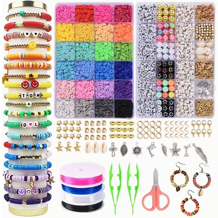 DIY Clay Beads glass beads Bracelet Making Kit, seed beads kit for ...