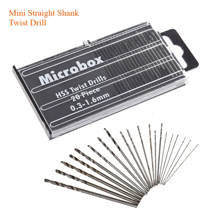 20Pcs/set 0.3mm-1.6mm Mini High Speed Steel Twist Drill Bit Set Micro ...