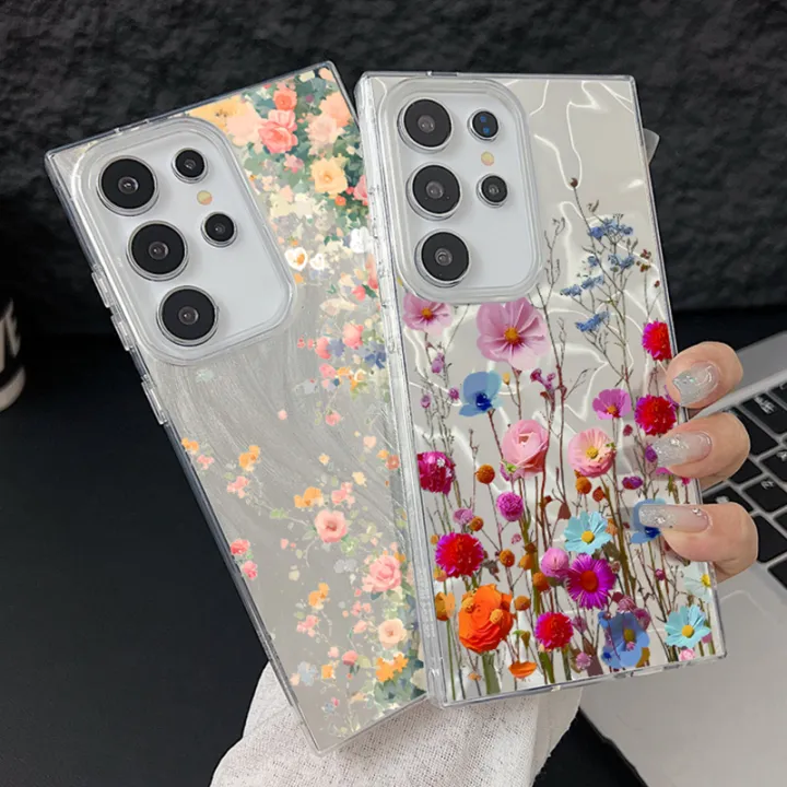 Romantic Flowers Case For Samsung Galaxy S24 S25 S23 Ultra Plus S24 FE ...