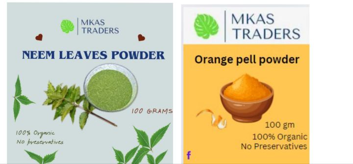 Neem Powder and Orange Peel Powder each 100 g (Pack of 2 ) | Daraz.pk