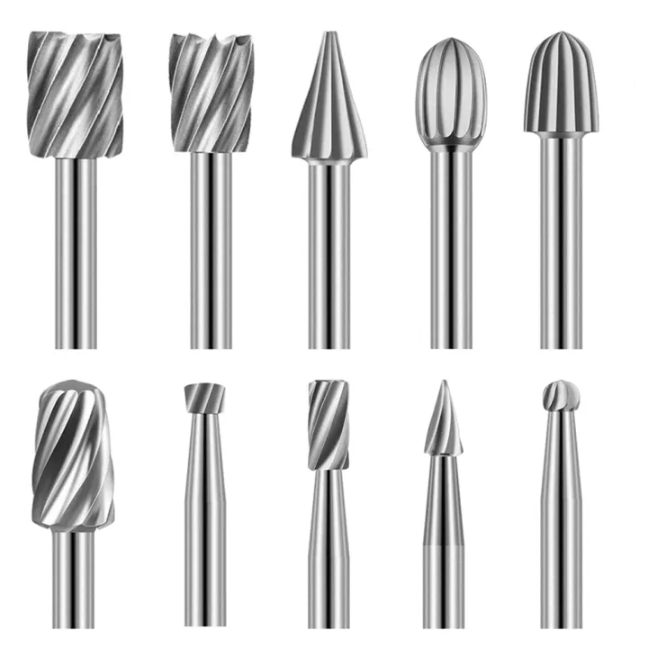 10pcs HSS Rotary File For Steel Milling Cutters For Metal Rat-tail File ...