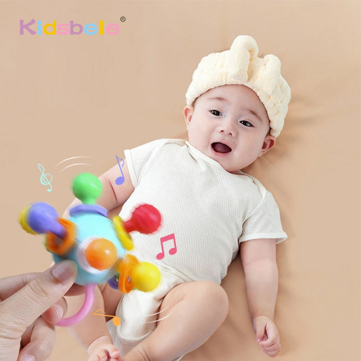 Montessori Baby Toys Rotating Rattle Silicone Teething Toys Ball ...