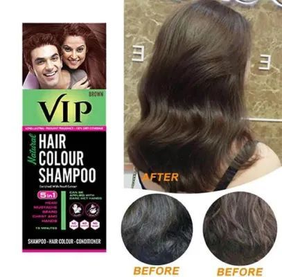 VIP Hair Color Shampoo, Black Color- 180ml | Daraz.pk