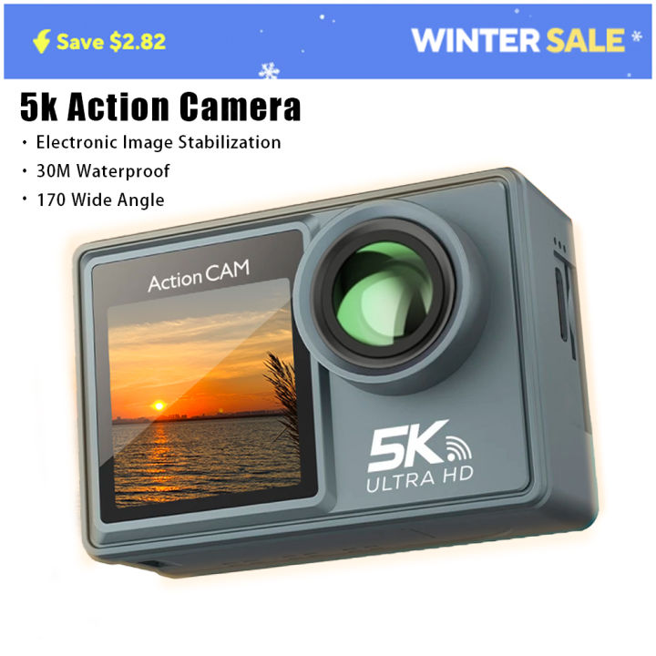 5K 30 fps action camera Electronic Image Stabilization 4K60fps waterproof action camera Dashcam ...