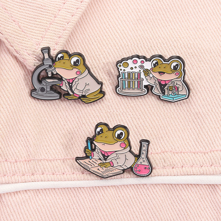 Science Laboratory Frog Enamel Pin Science Teacher Beakers And Test ...