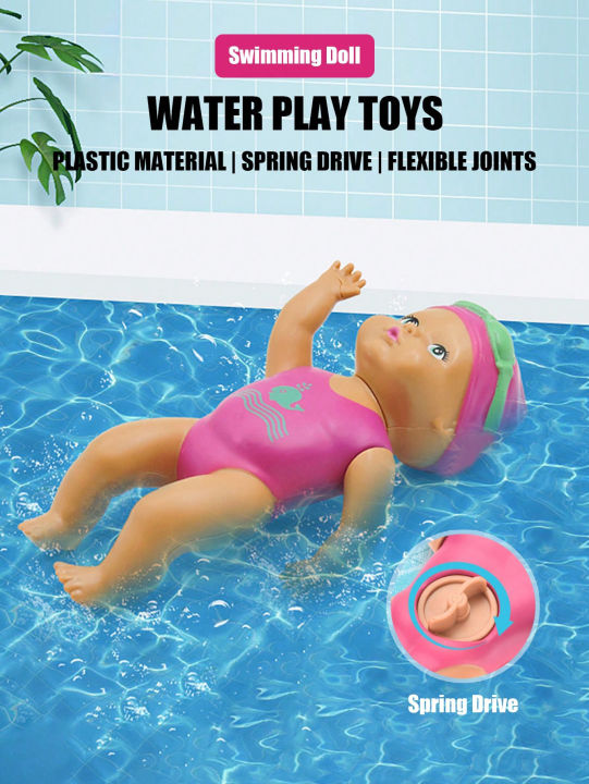 1pcs 6 Inch Mini Swimming Doll Kids Bathroom Bath Toy Baby Bathtub Toy ...