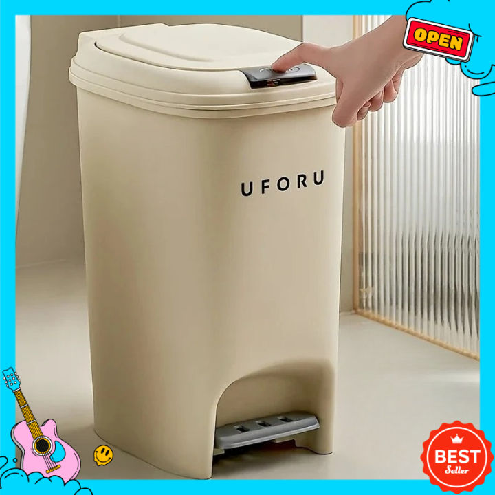 Large-capacity household trash can, kitchen manual and pedal lid ...