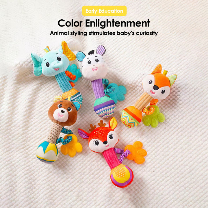 Baby Rattles Soft Stuffed Animal Rattle Hand Grip Baby Toys Shaker ...
