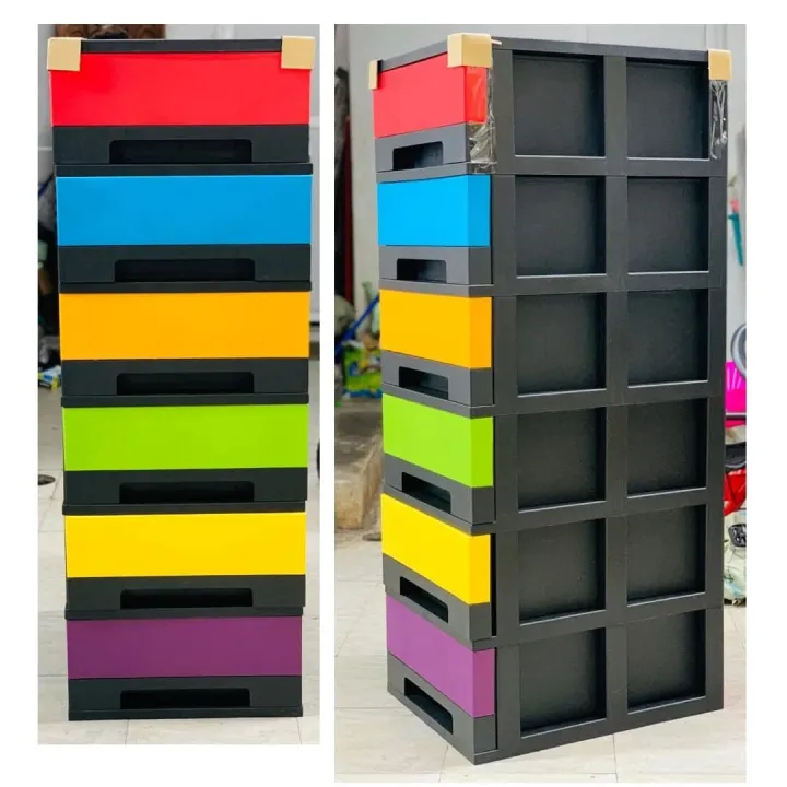 Phoenix 6-drawer multi-color plastic cupboard, also known as a baby ...
