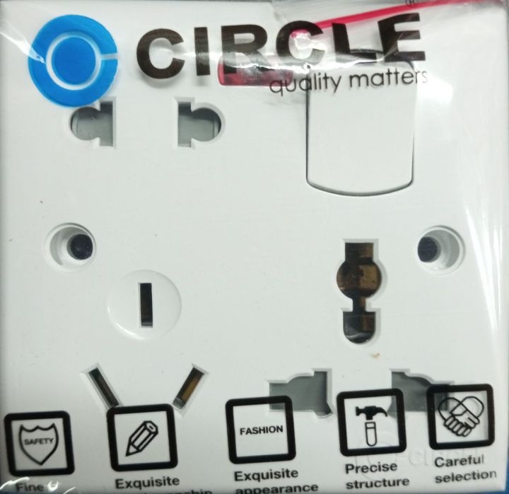 Electric 6 pin wall multi socket with Indicator 3 pin & 2 Pin With ...