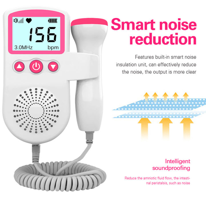 3MHz Ultrasound Baby Heart Rate Detector Pregnant Ultrasonic Baby ...