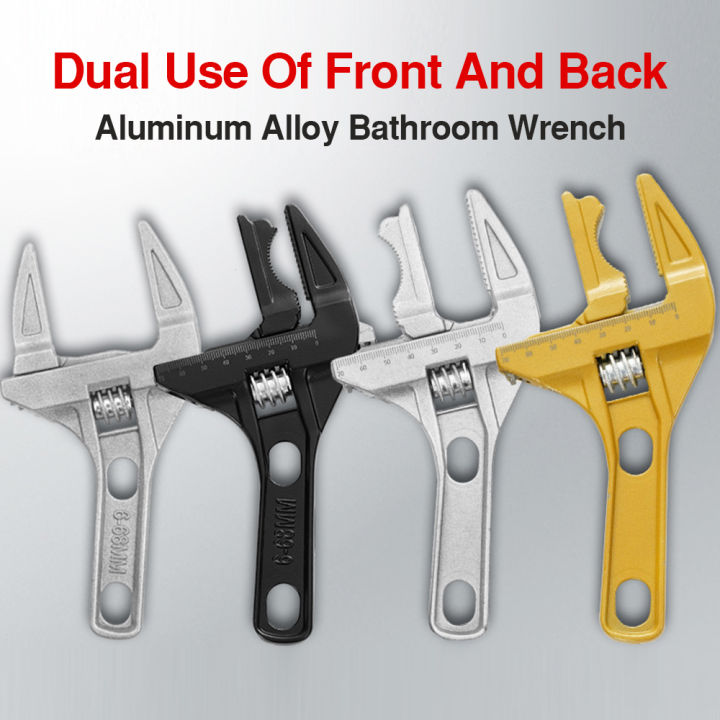 Aluminum alloy bathroom wrench multi-function wrench 6-68mm short handle adjustable wrench ...