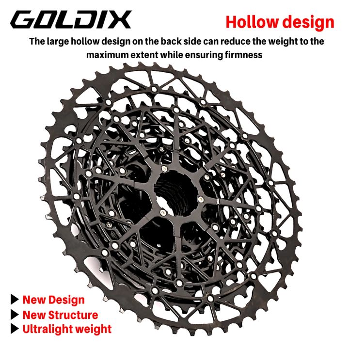 GOLDIX Ultralight Bicycle Cassette Freewheel Carbon Steel Material 9/10/11/12/13 Speed HG ...