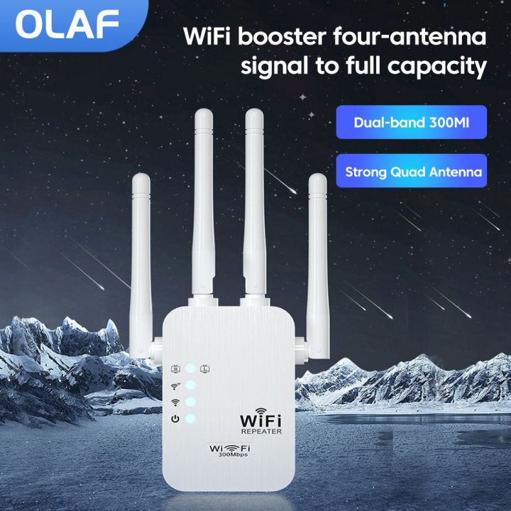 300Mbps WiFi Repeater EU Plugs Dual-Band Network Amplifier WPS Router ...