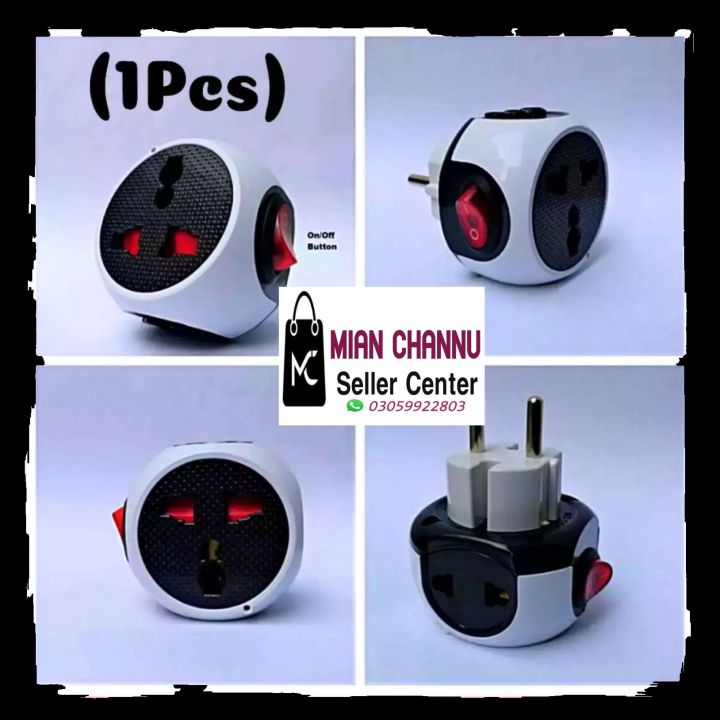Universal Multi Travel Adaptor 3 in 1 US UK AU to EU Plug Conversion ...