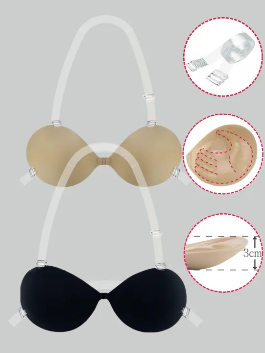 3CM Thick A to C Push Up Invisible Silicone Bra Womens Chest Stickers ...
