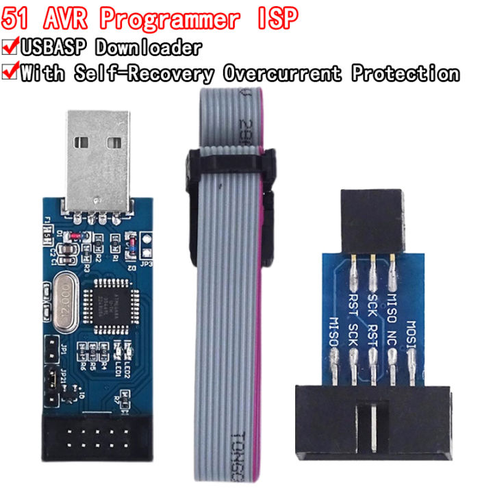 10Pin To 6 Pin Adapter Board + USBASP USBISP AVR Programmer USB ATMEGA8 ATMEGA128 ATtiny/CAN/PWM ...