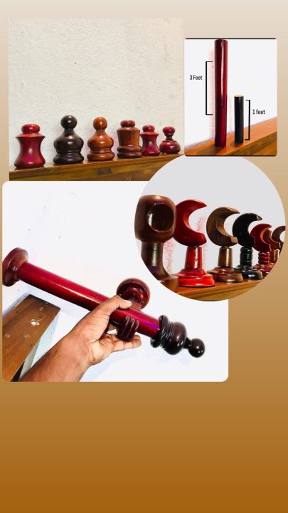 Wooden curtain bars. | Daraz.lk