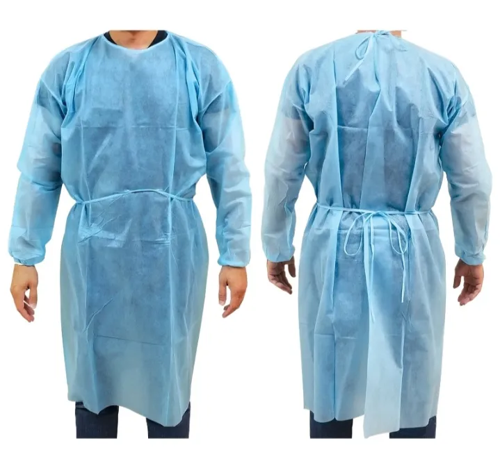 1 Pcs Disposable Medical Isolation Gowns Lab Dental Coat Blue k | Daraz ...