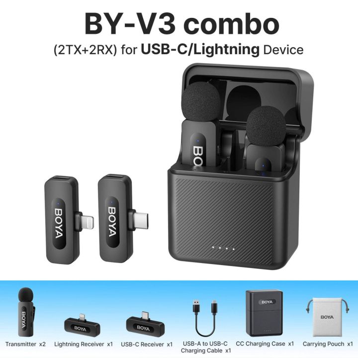 Boya BY-V3, V30, V3-COMBO Dual-Channel Wireless Microphone | Daraz.pk
