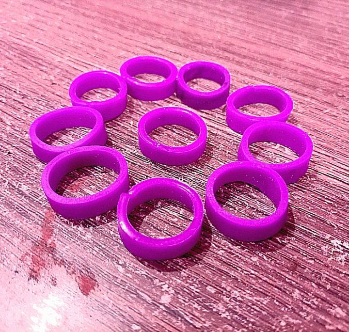 (Pack of 10) Purple Rubber Hens Rings - Aseel Murgh - Chicken - Durable ...