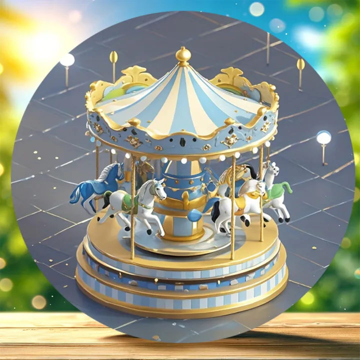 1 piece of retro carousel music box wooden signage -8x 8 inch wall ...