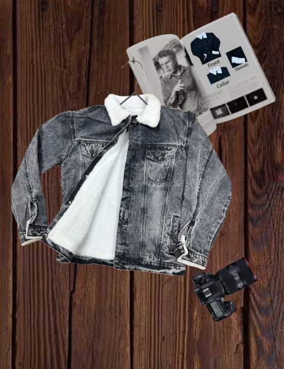 Men’s Denim Fur Jacket High Quality– Winter Warm Jeans Jacket for Men ...