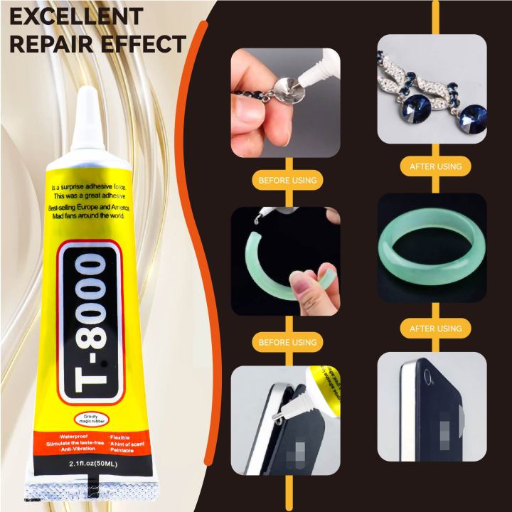 1pc15/50/110ML Transparent T8000 Glue Clear Phone Repair Jewelry Craft ...