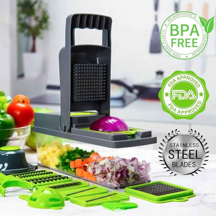 14 in 1 Vegetable Chopper Multi-Function Kitchen Vegetables Cutter ...