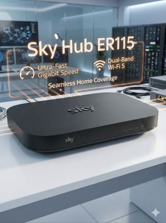 Sky Q Hub ER115 | AC1600 Dual Band Gigabit Gaming Router | 5 GHz Ultra ...